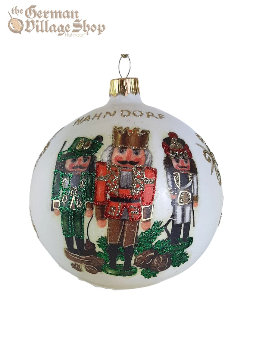 Glass Bauble - White Nutcracker – The German Village Shop Hahndorf