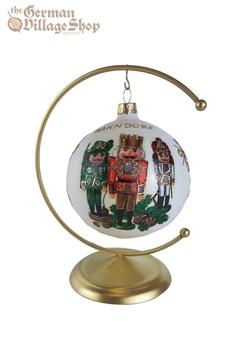 Glass Bauble - White Nutcracker – The German Village Shop Hahndorf